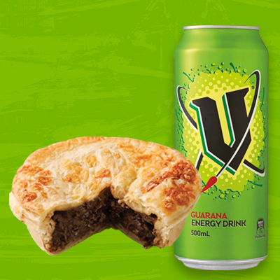 Hot Premium Pie + V 500mL Drink - Coupland's Bakeries