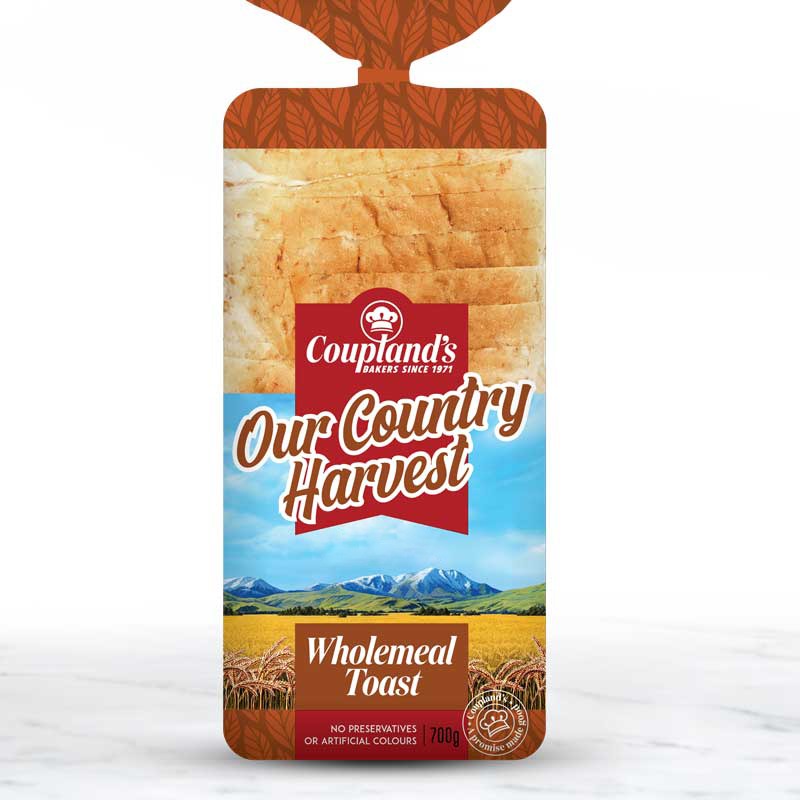 Our Country Harvest Wholemeal Toast Bread - Coupland's Bakeries